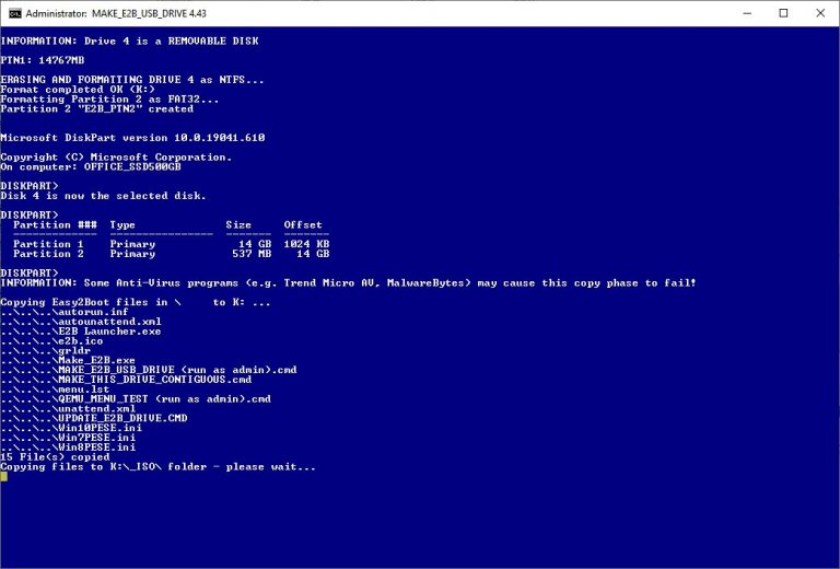 Make an E2B USB drive – Easy2Boot