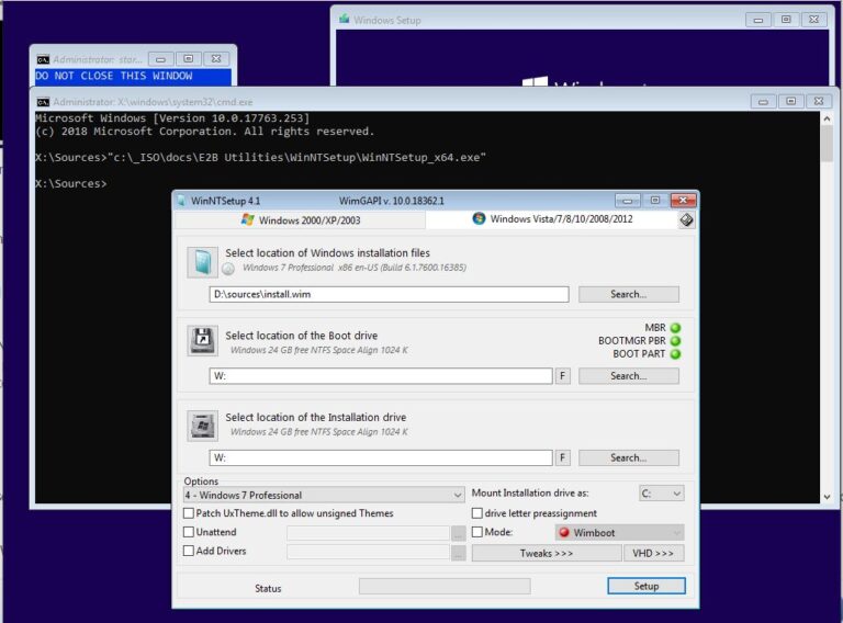 Installing Windows XP\7\8\10 using WinNTSetup – Easy2Boot
