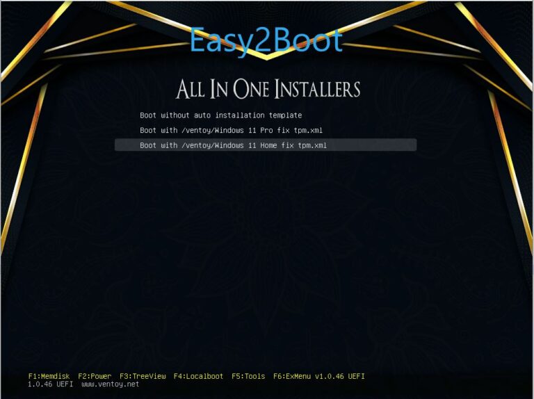 Boot Windows 11 on non-TPM systems using Ventoy – Easy2Boot