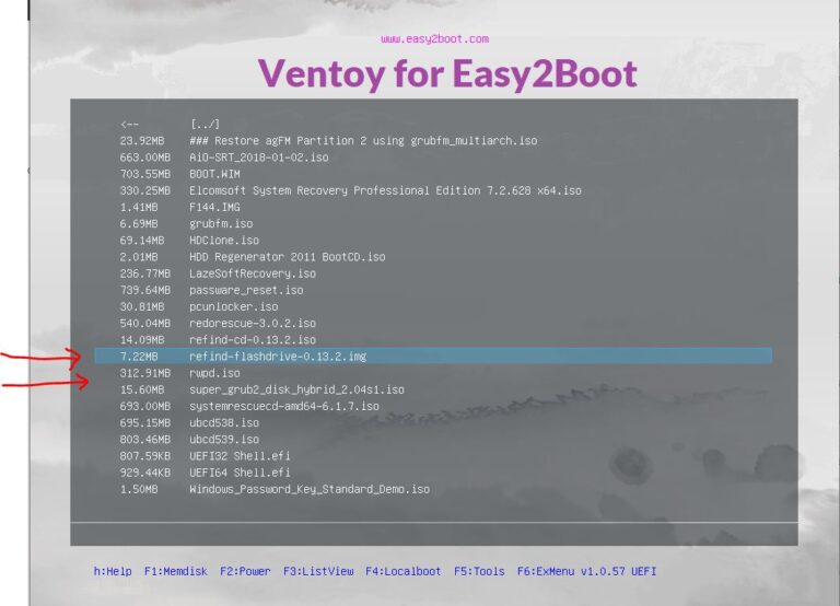Add rEFInd to agFM/Ventoy and UEFI-boot from any disk/partition – Easy2Boot